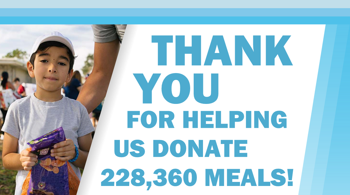Giving Update: THANK YOU for Helping Us Donate 228,360 Meals ...